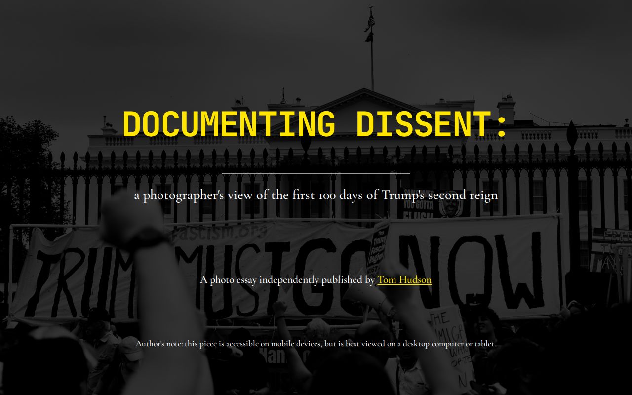 DOCUMENTING DISSENT: a photographer's view of the first 100 days of ...